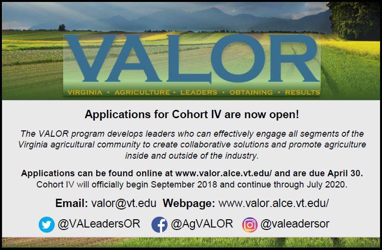 VALOR Applications for Cohort IV Due April 30 | Plows and Politics